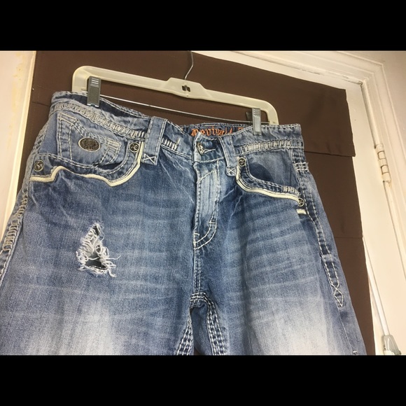 Rock & Republic | Jeans | Rock Revival Mens Bootcut Distressed Jeans W ...